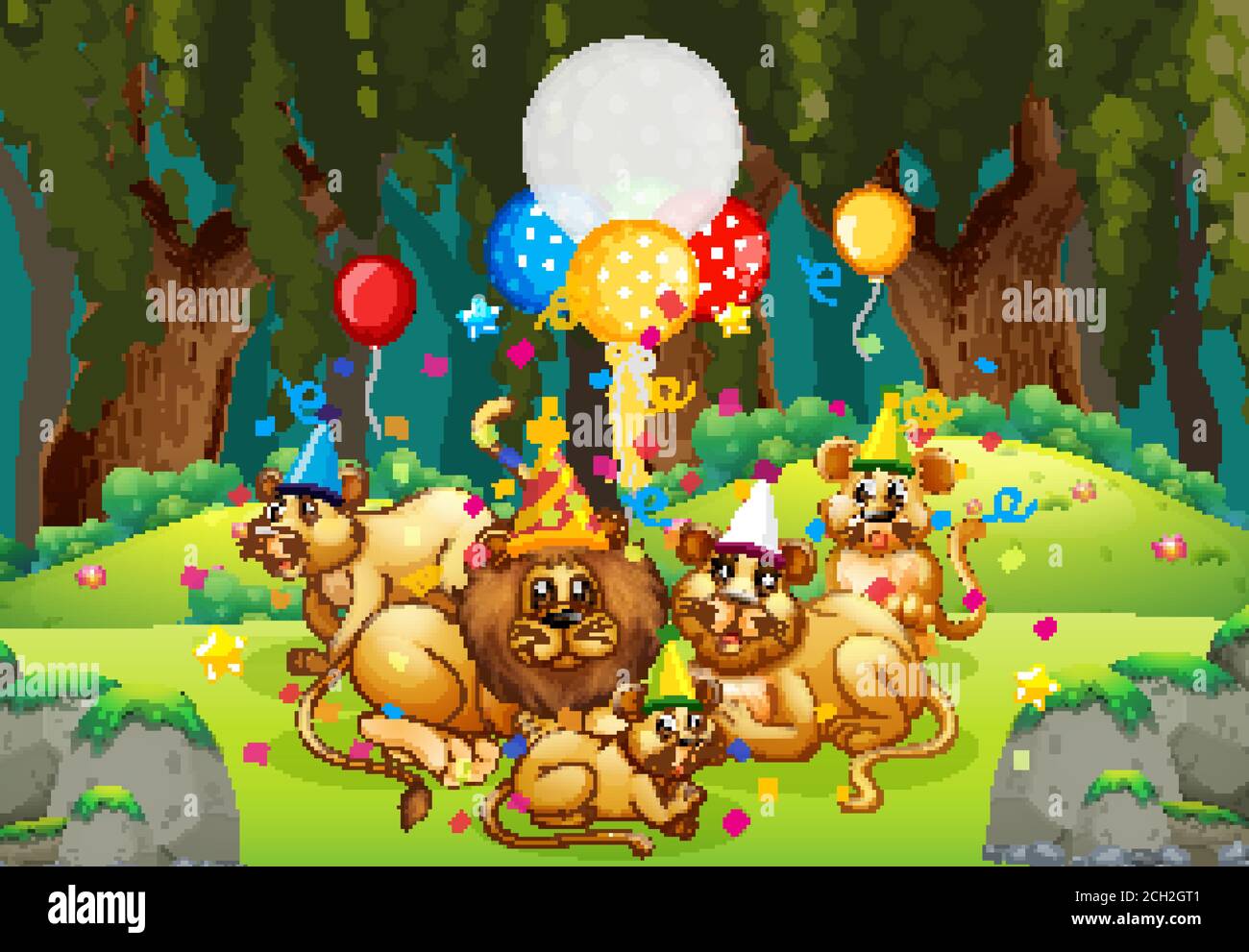 Smiling lions Stock Vector Images - Alamy