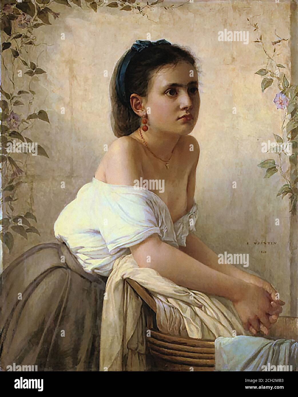 Saintin Jules Emile - La Jeune Blanchisseuse - French School - 19th and ...