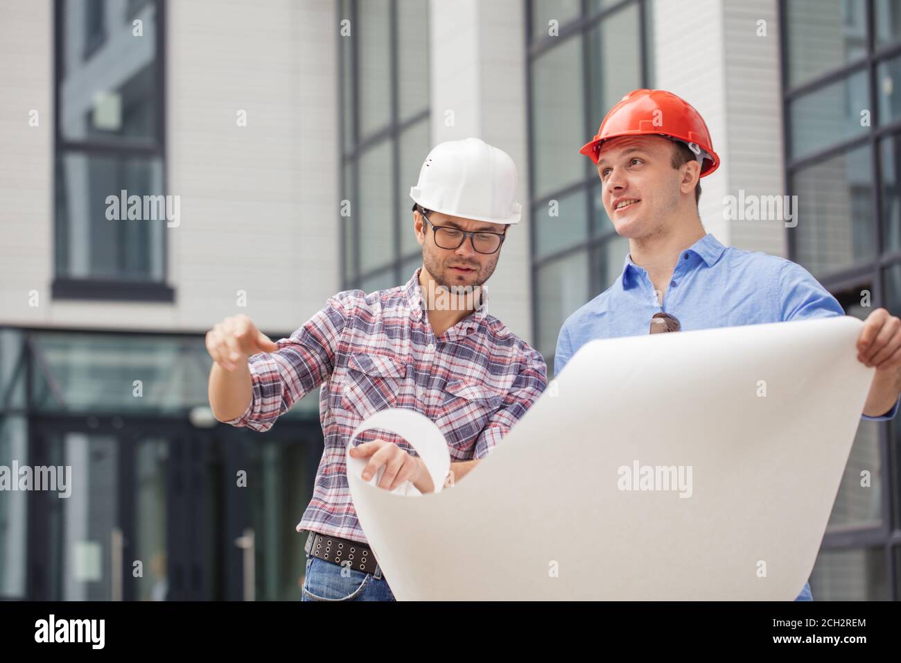 ambitious engineer teamwork are talking about a building plan on the ...