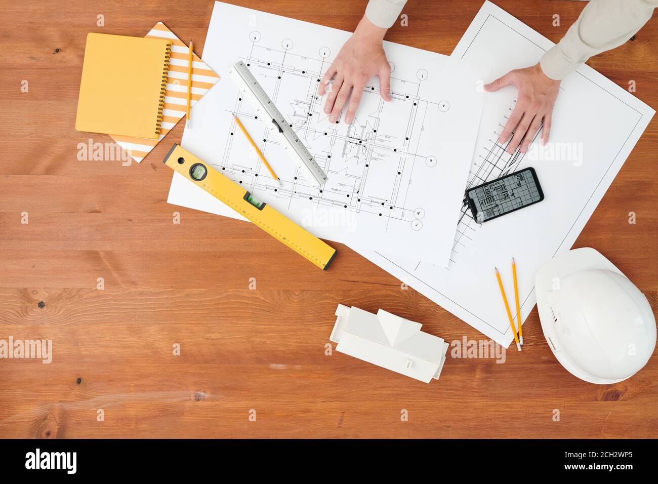 Architecture plan blueprint layout work hi-res stock photography and ...