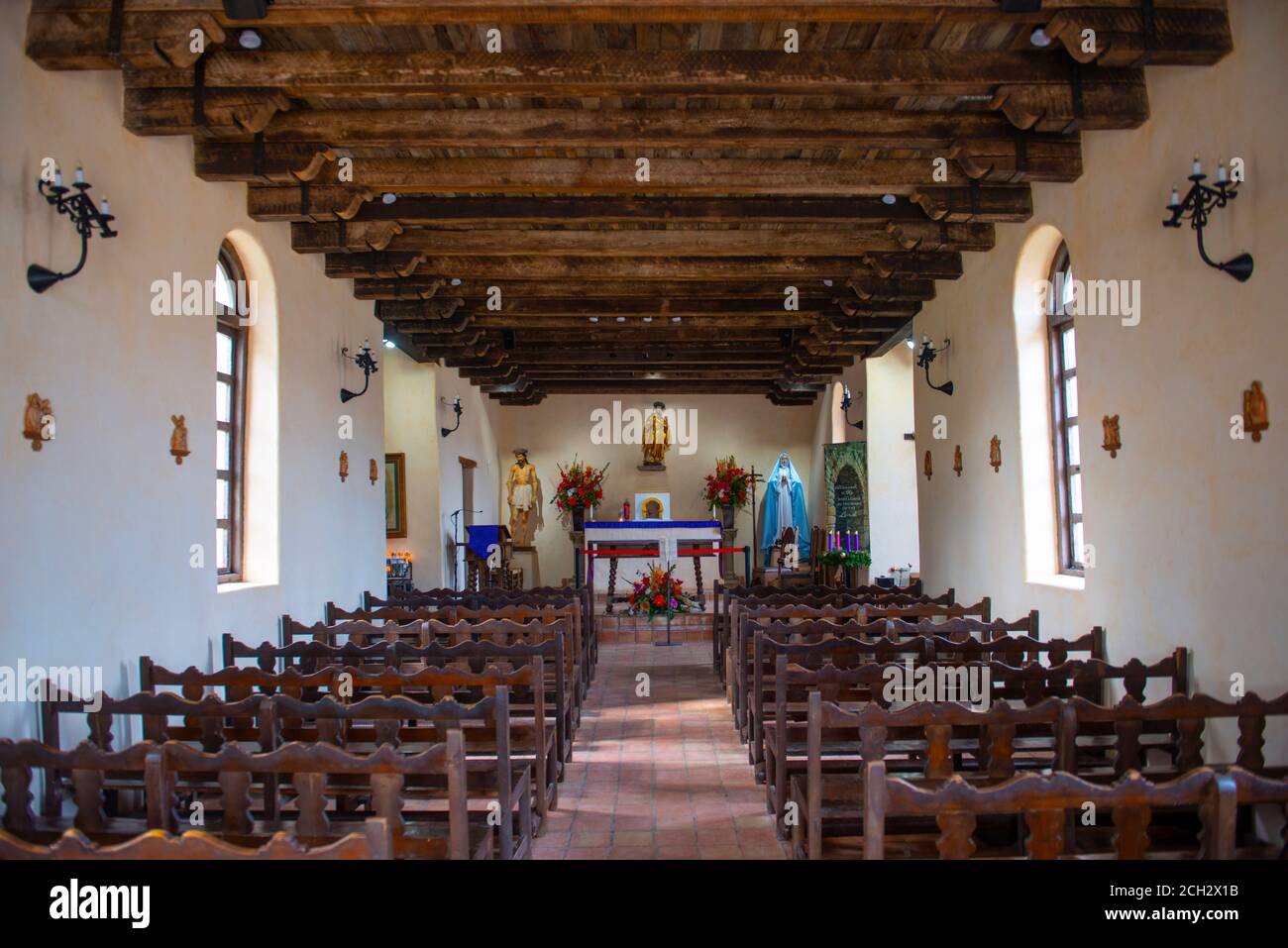 Altar inside church in Mission San Francisco de la Espada in San ...