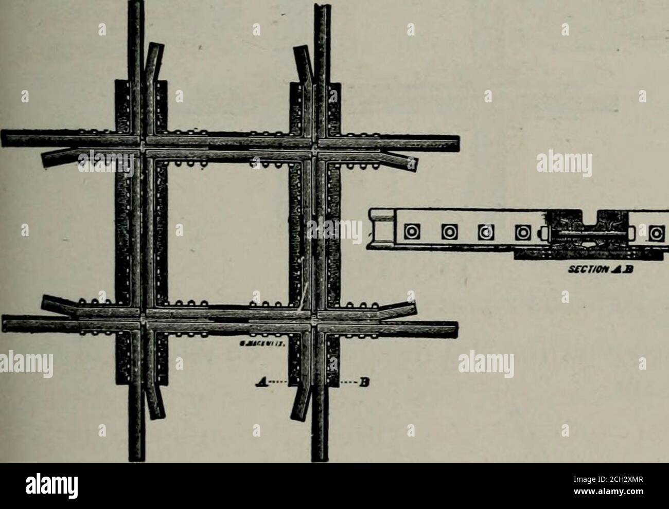 . The science of railways . Fig. 130. CROSSING FROGS. ANGLES 45° TO 60 ...