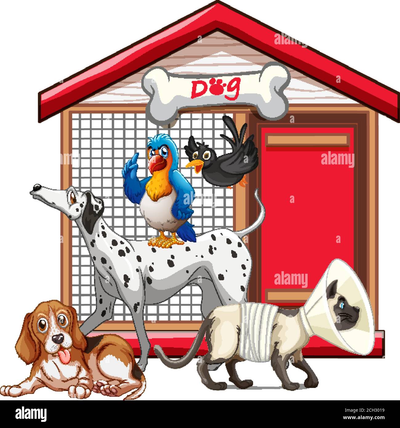 Set of pet with its house illustration Stock Vector Image & Art - Alamy