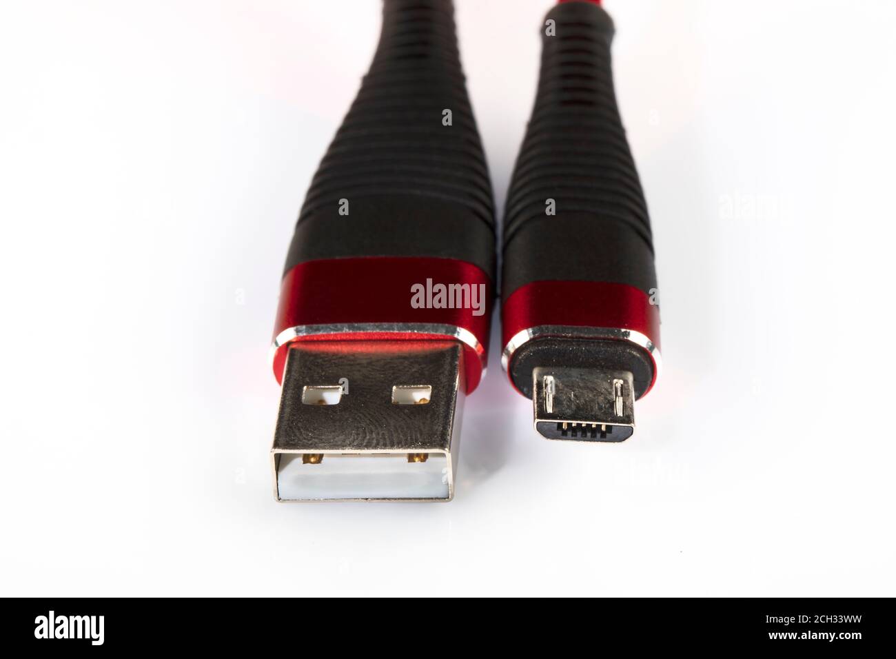 Smart Phone Charger Cable Mockup Isolate on white screen with copy ...