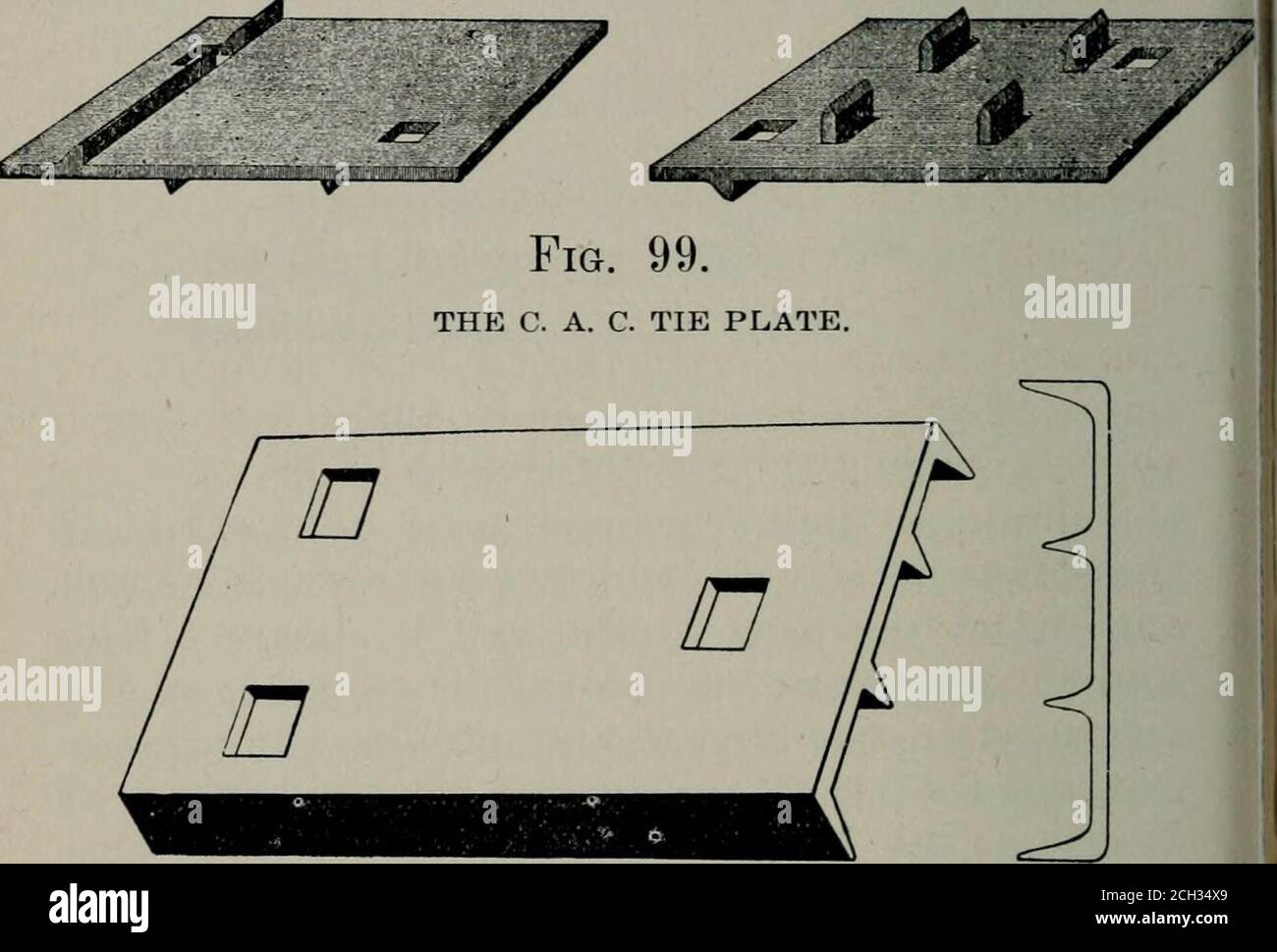 . The science of railways . Fig. 98. GOLDIE CLAW TIE PLATE.With lug to ...