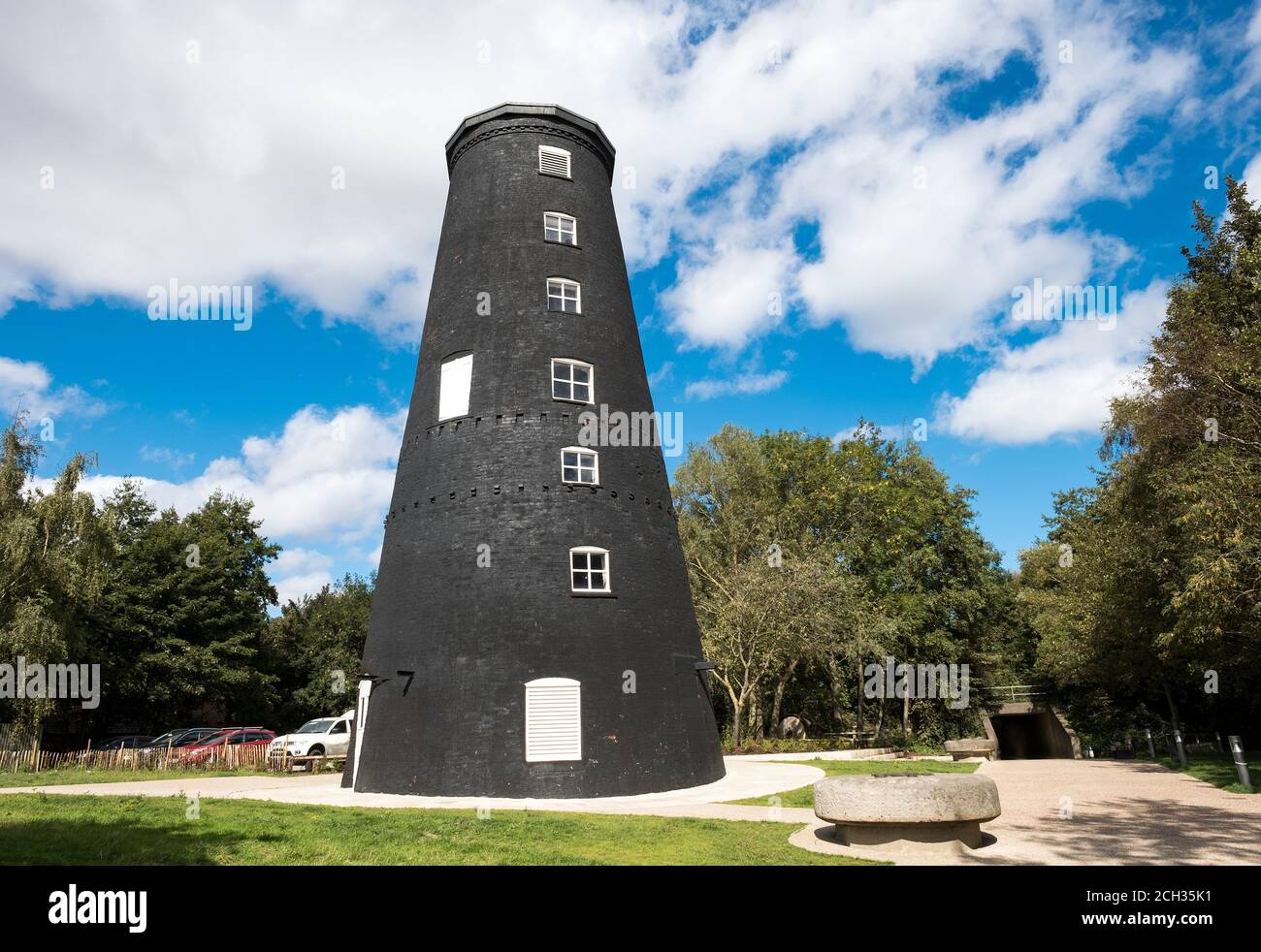 Old preserved windmill tower Stock Photo - Alamy