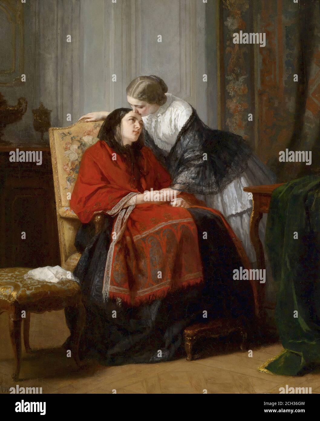Trayer Jules - the Visit - French School - 19th and Early 20th Century ...