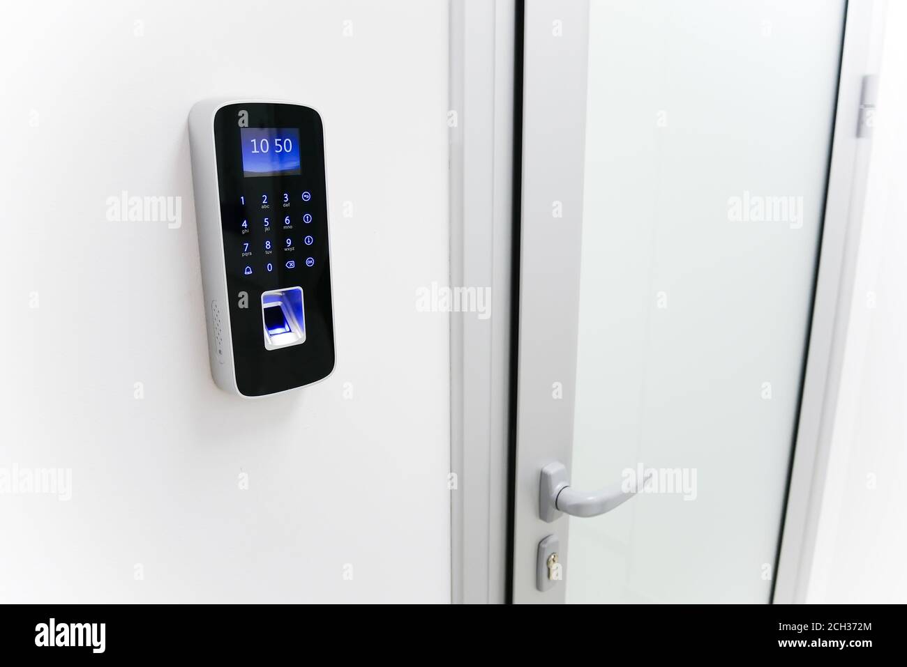 Entrance to the room, lock on the door by code and fingerprint Stock ...