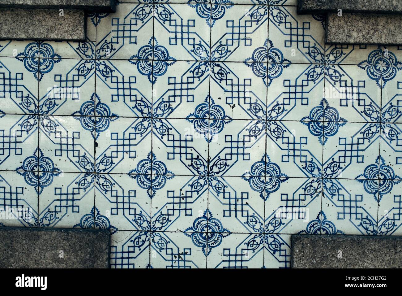 Traditional old tiles wall on the street Portuguese painted tin-glazed ...