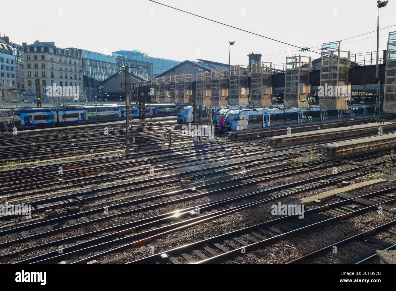 Paris, France. September 13 2020. Electric public transport. View of ...