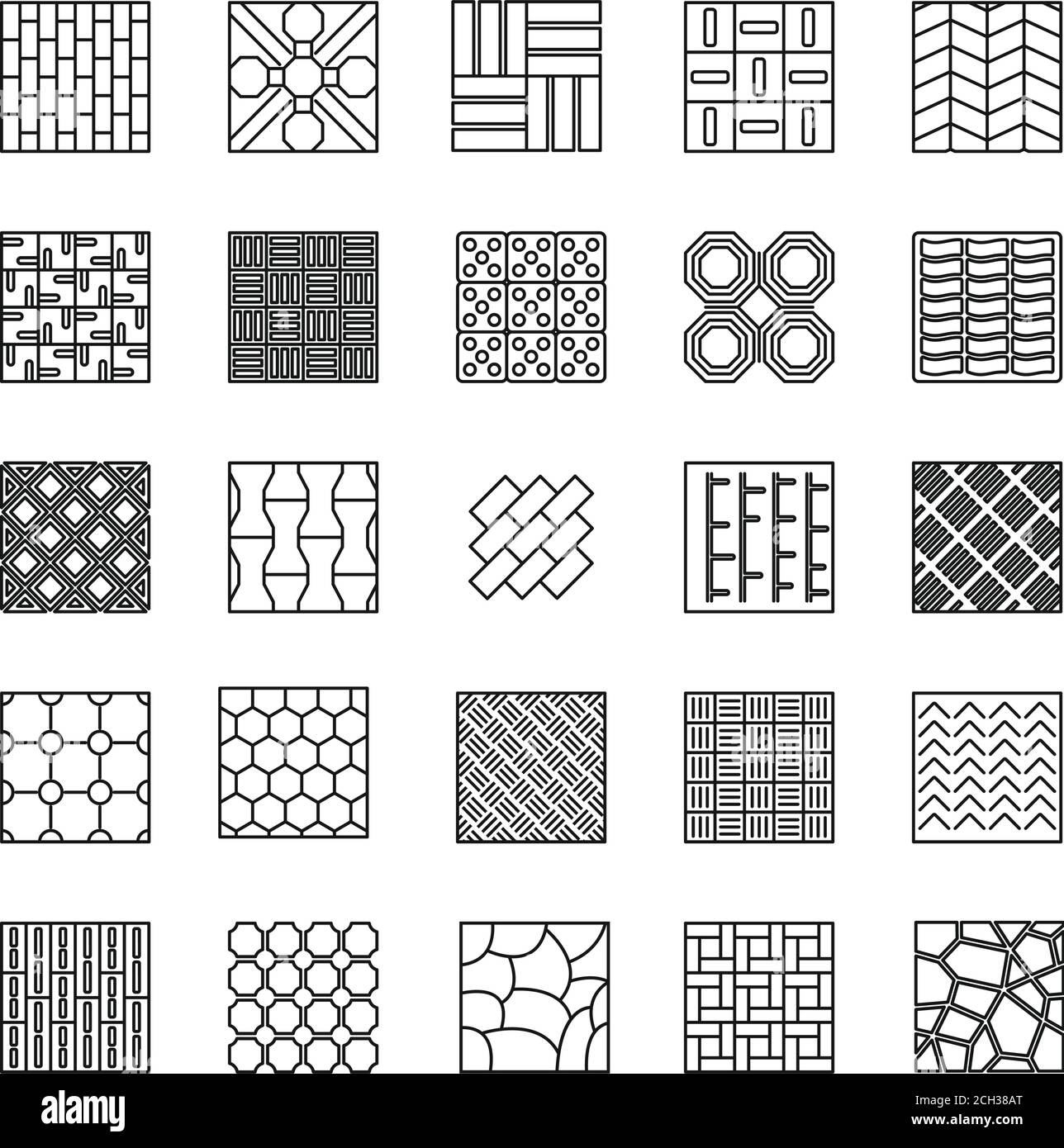 Home paving icons set. Outline set of home paving vector icons for web ...
