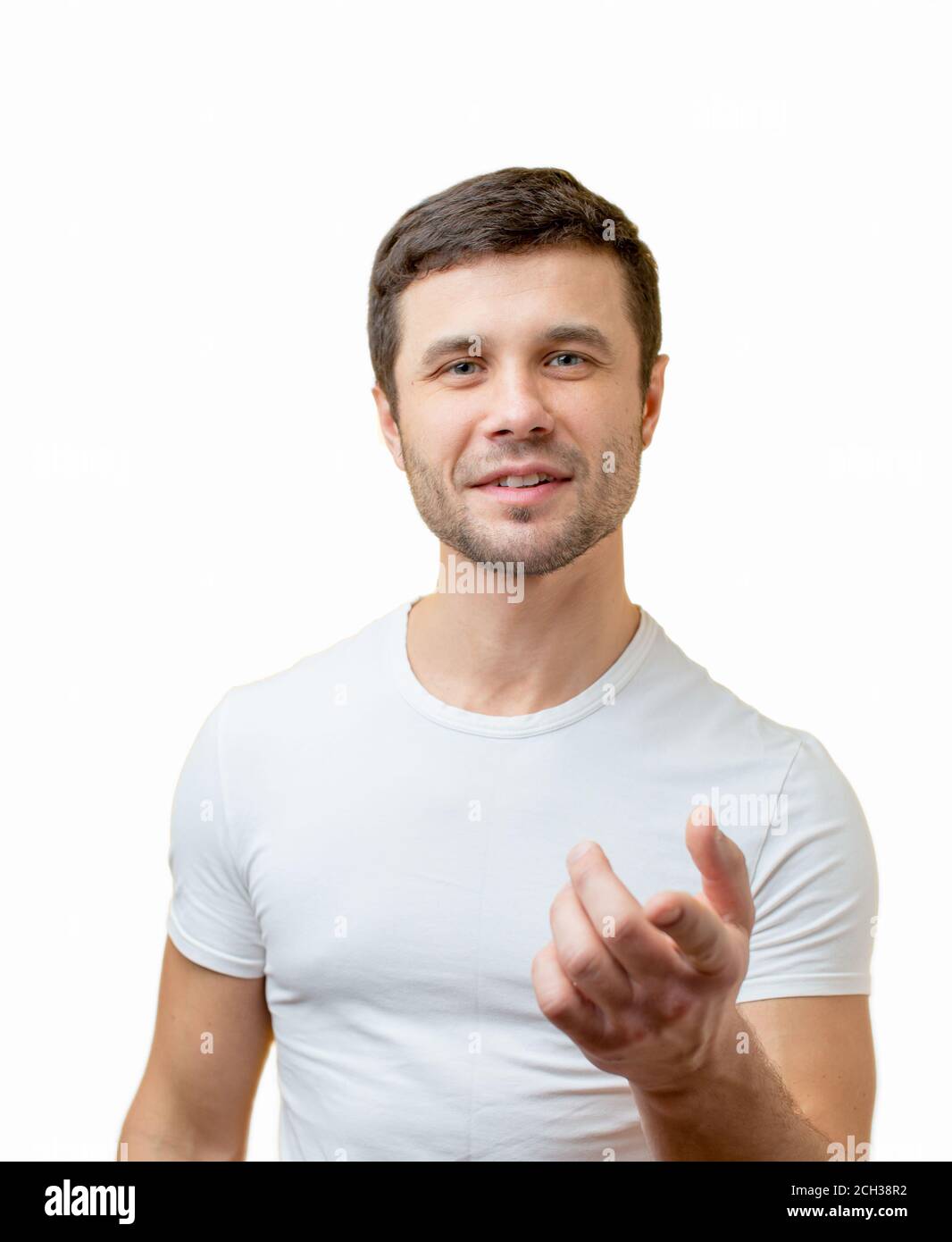 brown-haired man with distrustful look poining to the camera. bully is ...