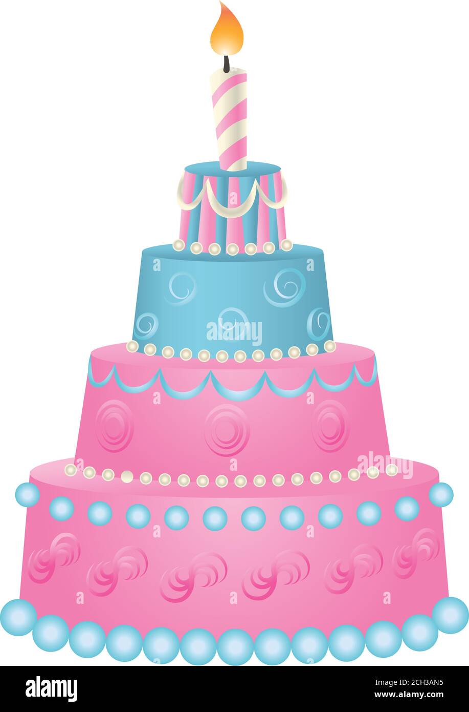 Anniversary pink cake icon. Cartoon of anniversary pink cake vector ...