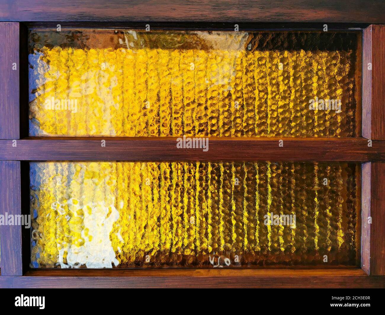 Window with wood and yellow reflection background Stock Photo - Alamy