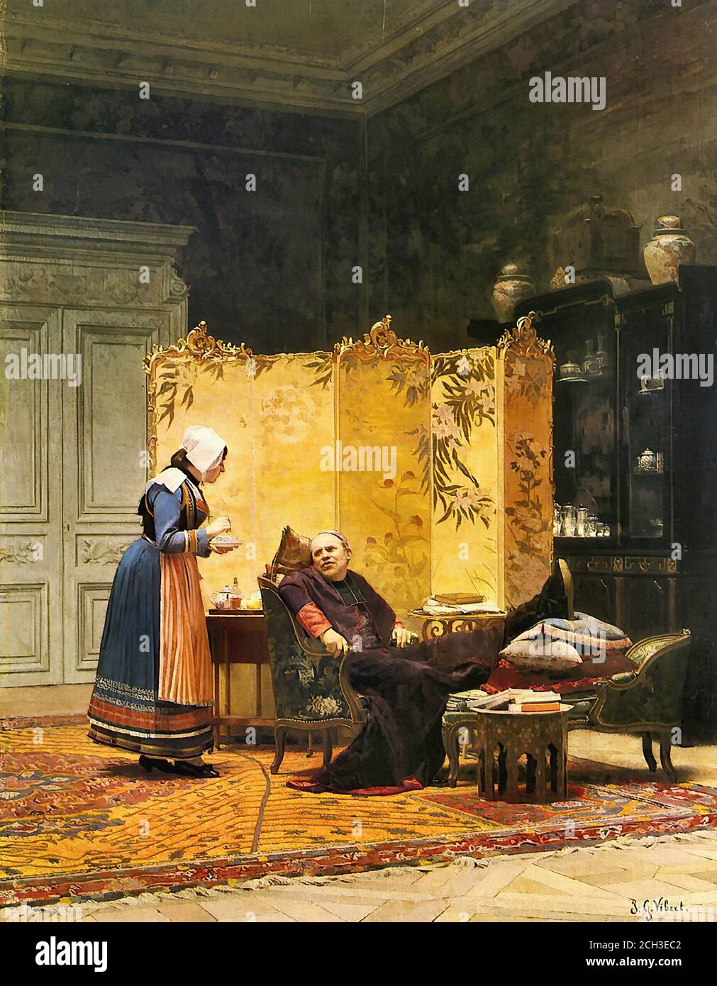 Vibert Jehan Georges - Tea for the Bishop - French School - 19th and ...