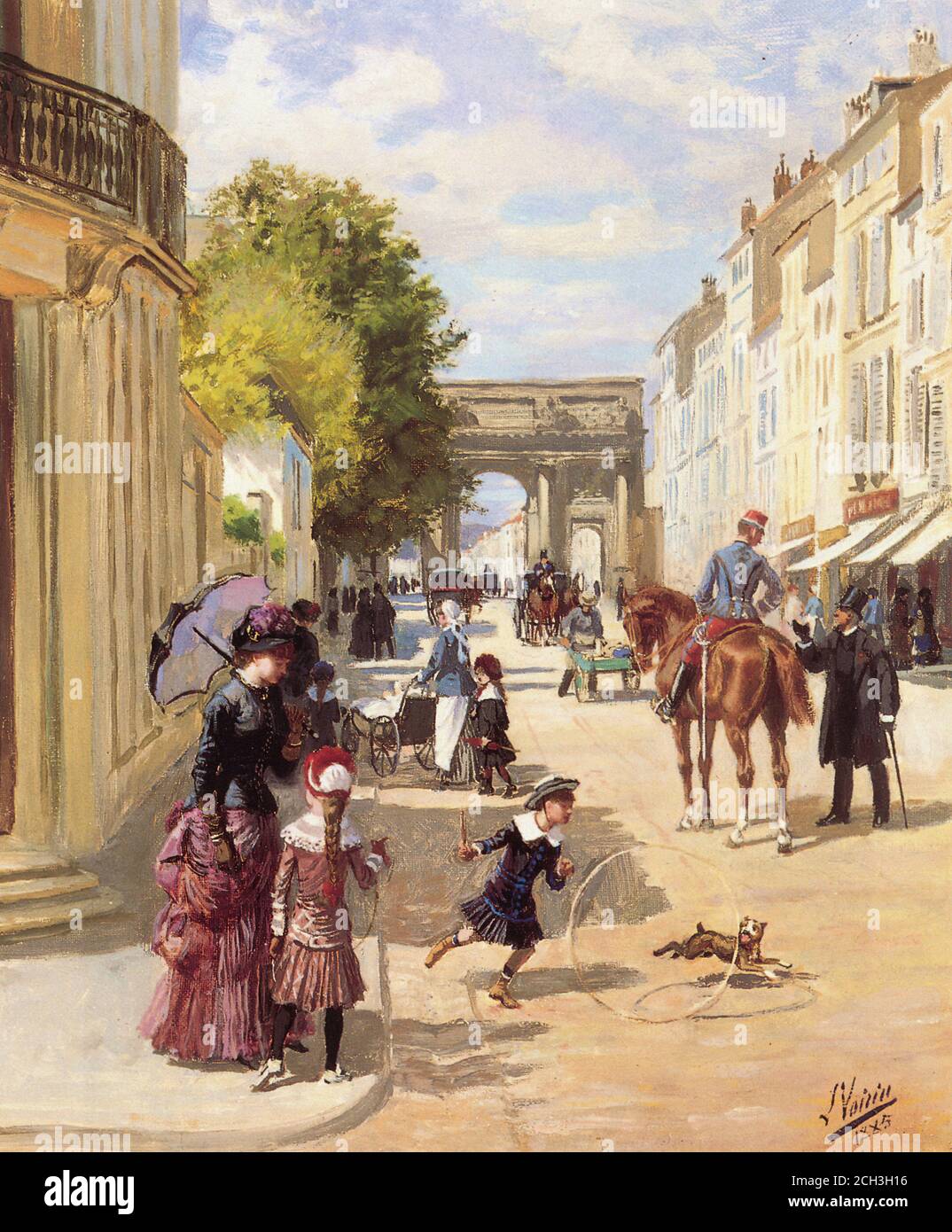 Voirin Leon Joseph - a Summer's Day Nancy - French School - 19th and ...