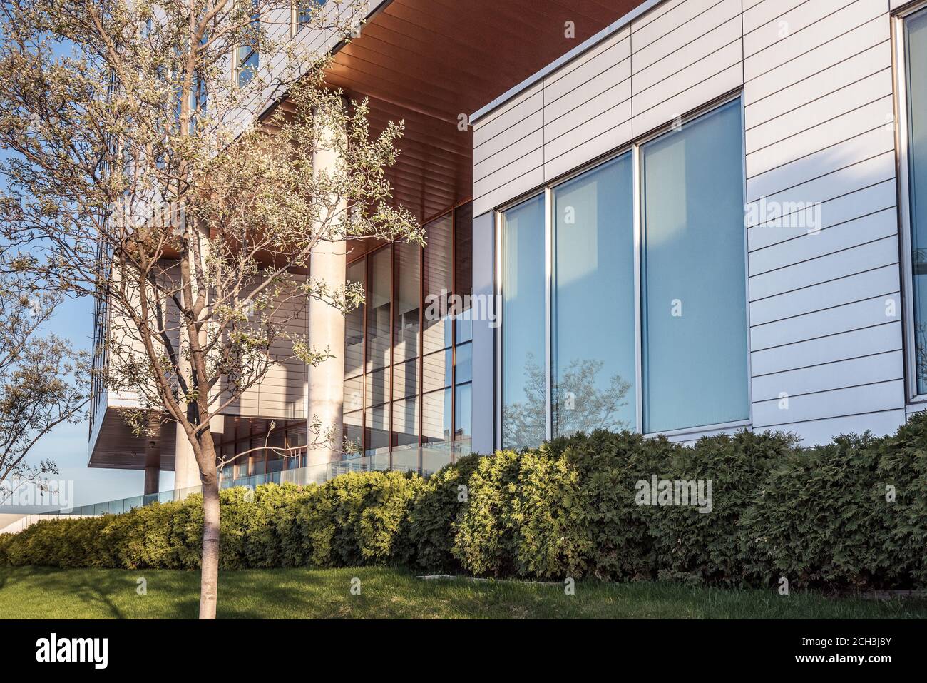 A part of the exterior facade of a generic small building Stock Photo ...