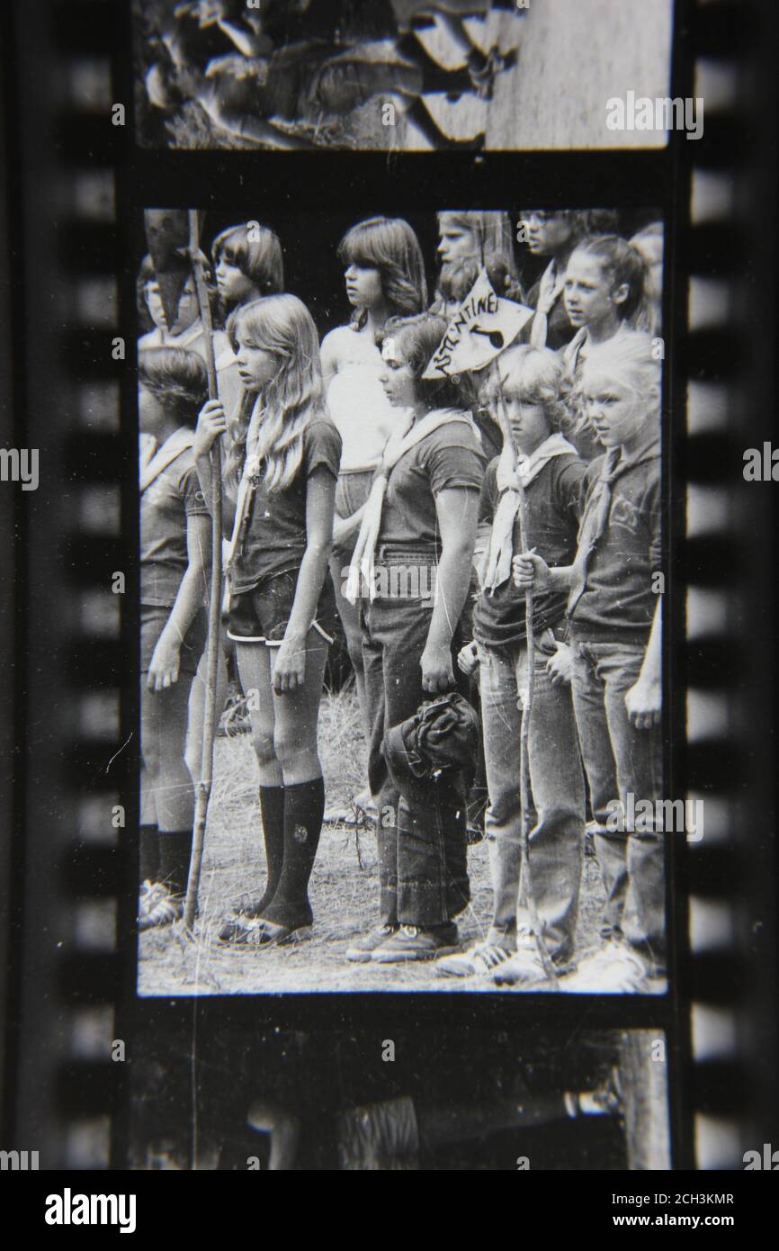 Fine 70s vintage black and white photography of Girl Scouts having fun ...