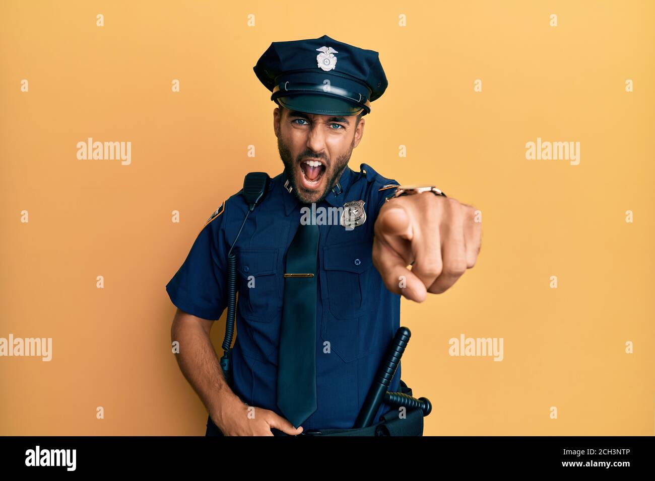 Policeman Officer Angry Face Cap High Resolution Stock Photography and ...
