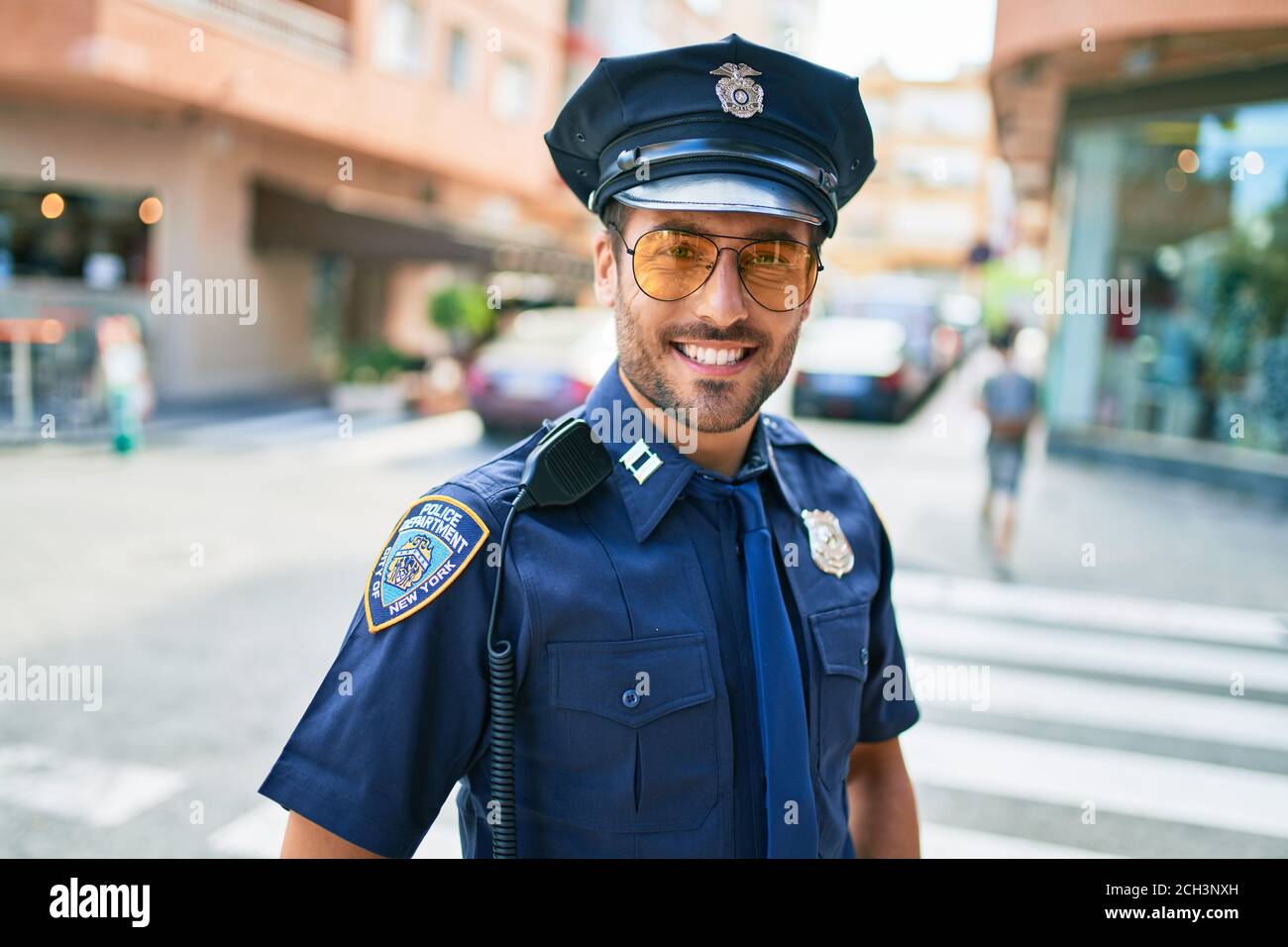 Face to face standing smiling uniform authority hi-res stock ...