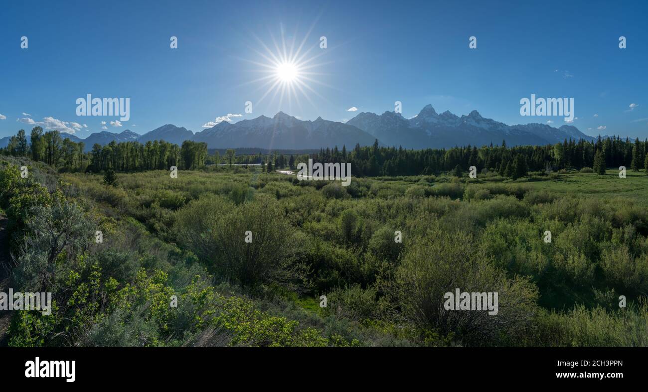 blacktail ponds overlook, grand teton national park in wyoming in the ...