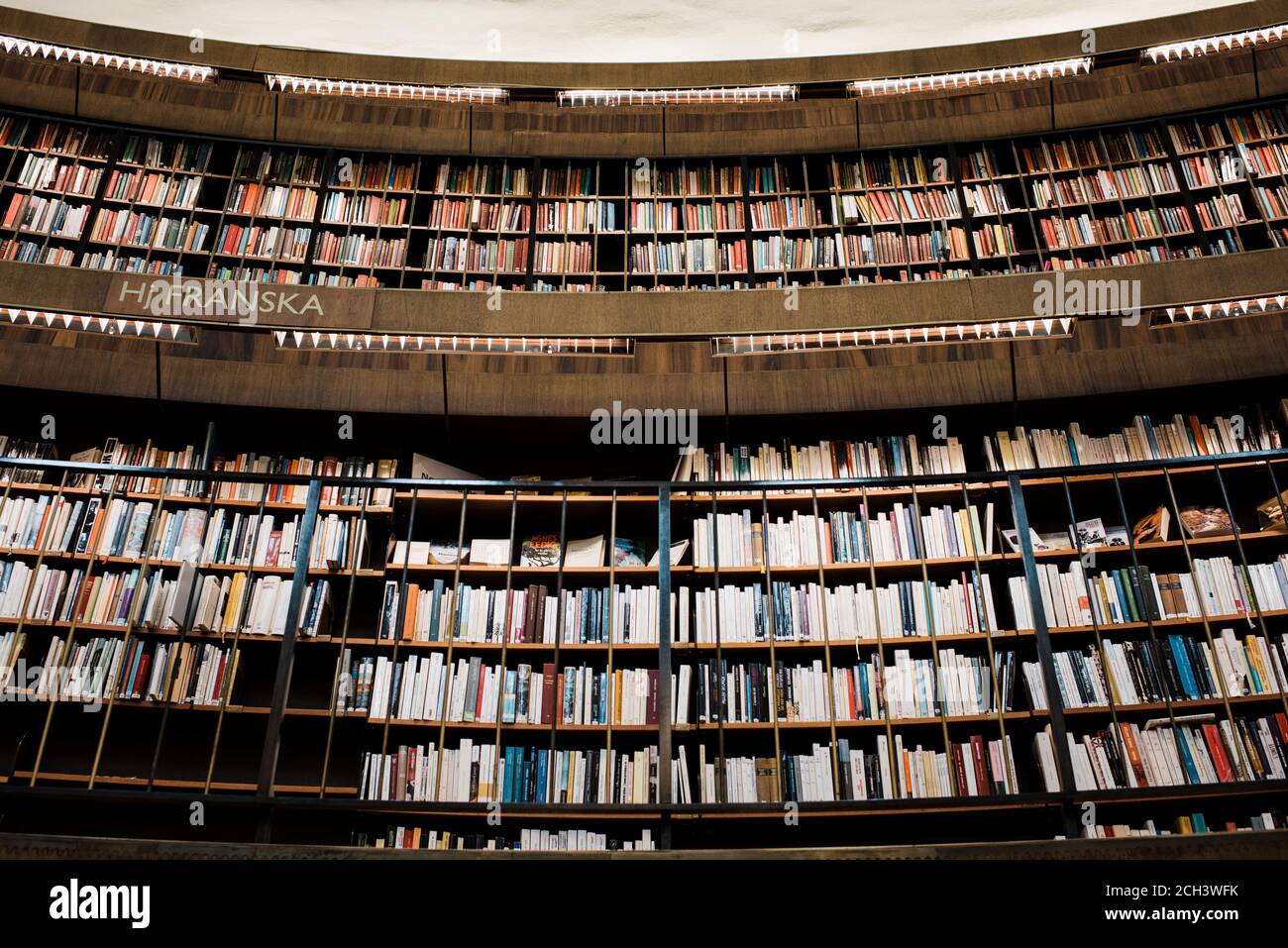 library filled with books on shelves in Sweden Stock Photo - Alamy