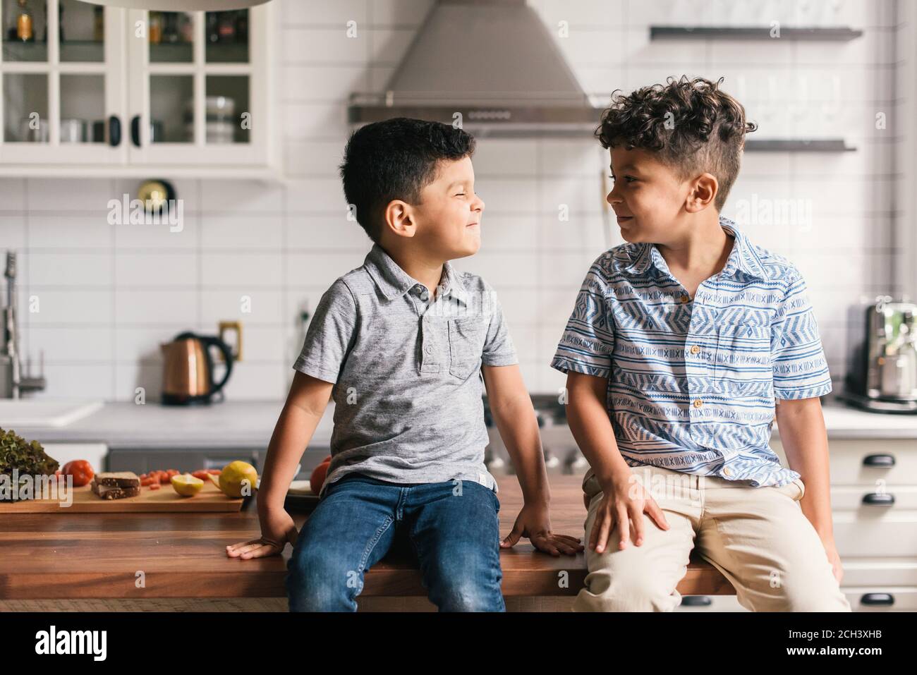 Happy Kids Eating Sandwiches High Resolution Stock Photography and ...