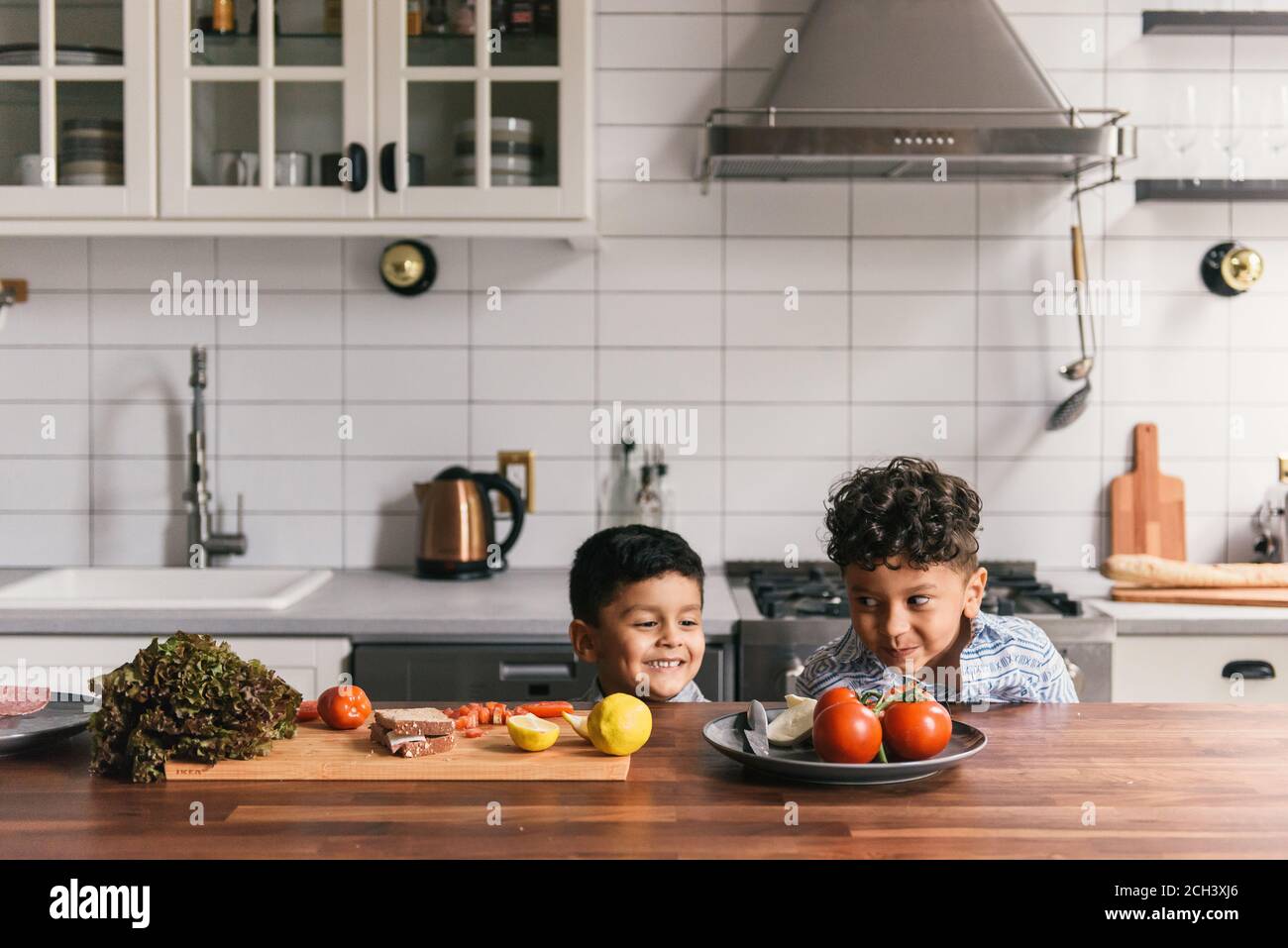 Happy Kids Eating Sandwiches High Resolution Stock Photography and ...