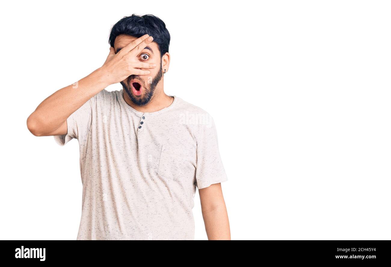 Man covering eye hand in Cut Out Stock Images & Pictures - Alamy