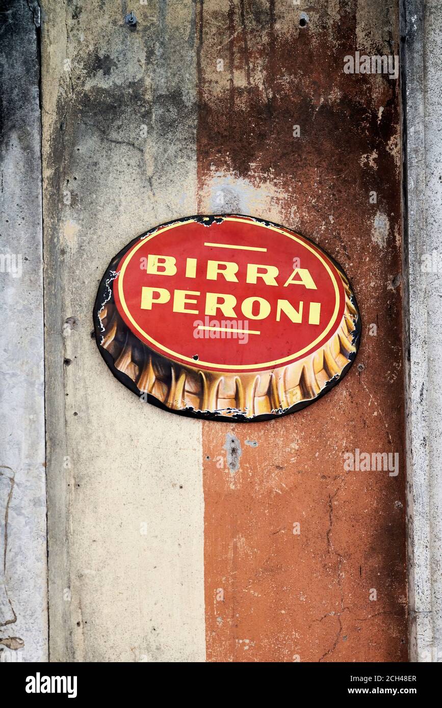 Birra Peroni Commercial Sign. Authentic, Vintage Oval Sign of the ...