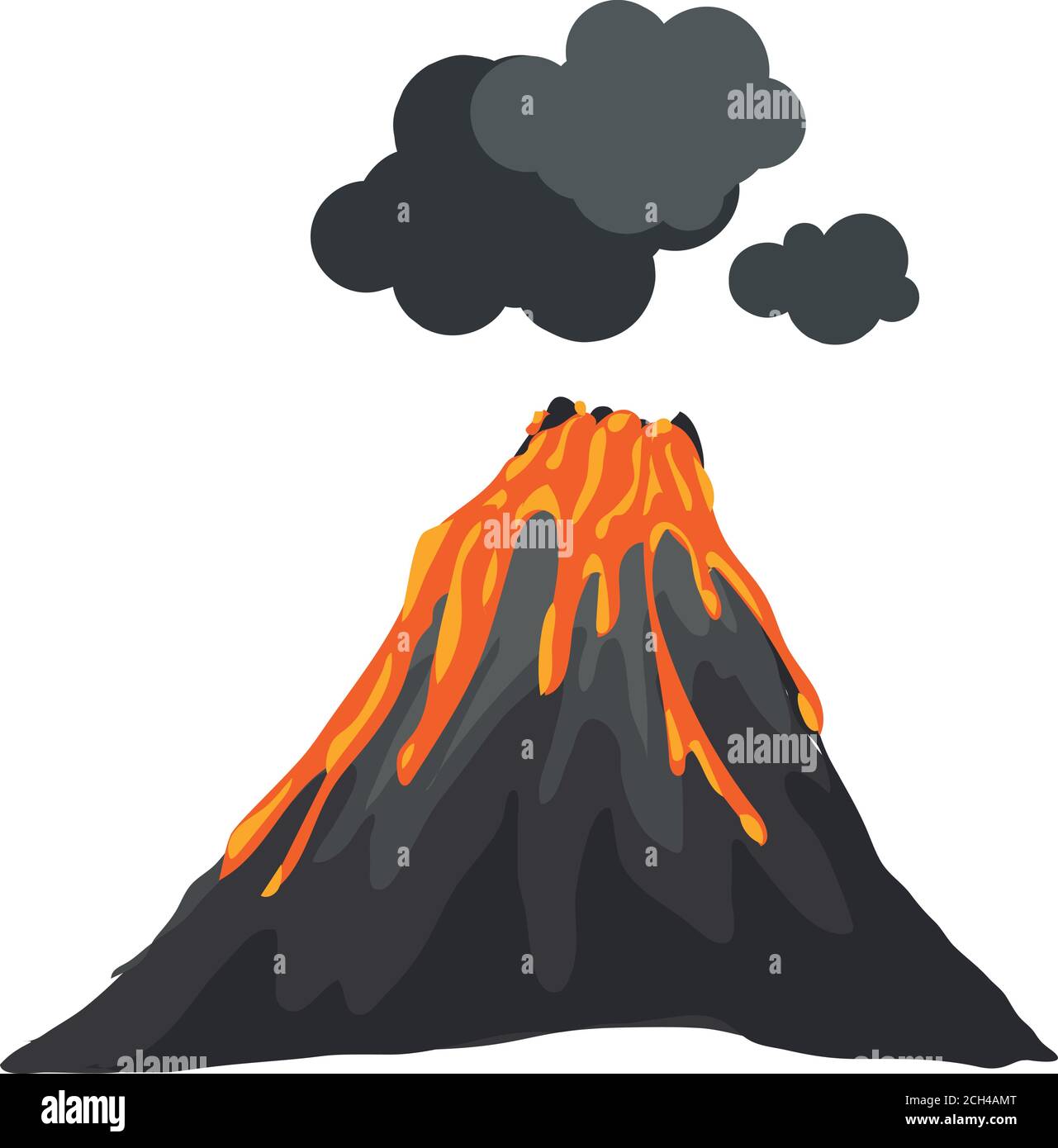 Smoking eruption volcano icon. Cartoon of smoking eruption volcano ...