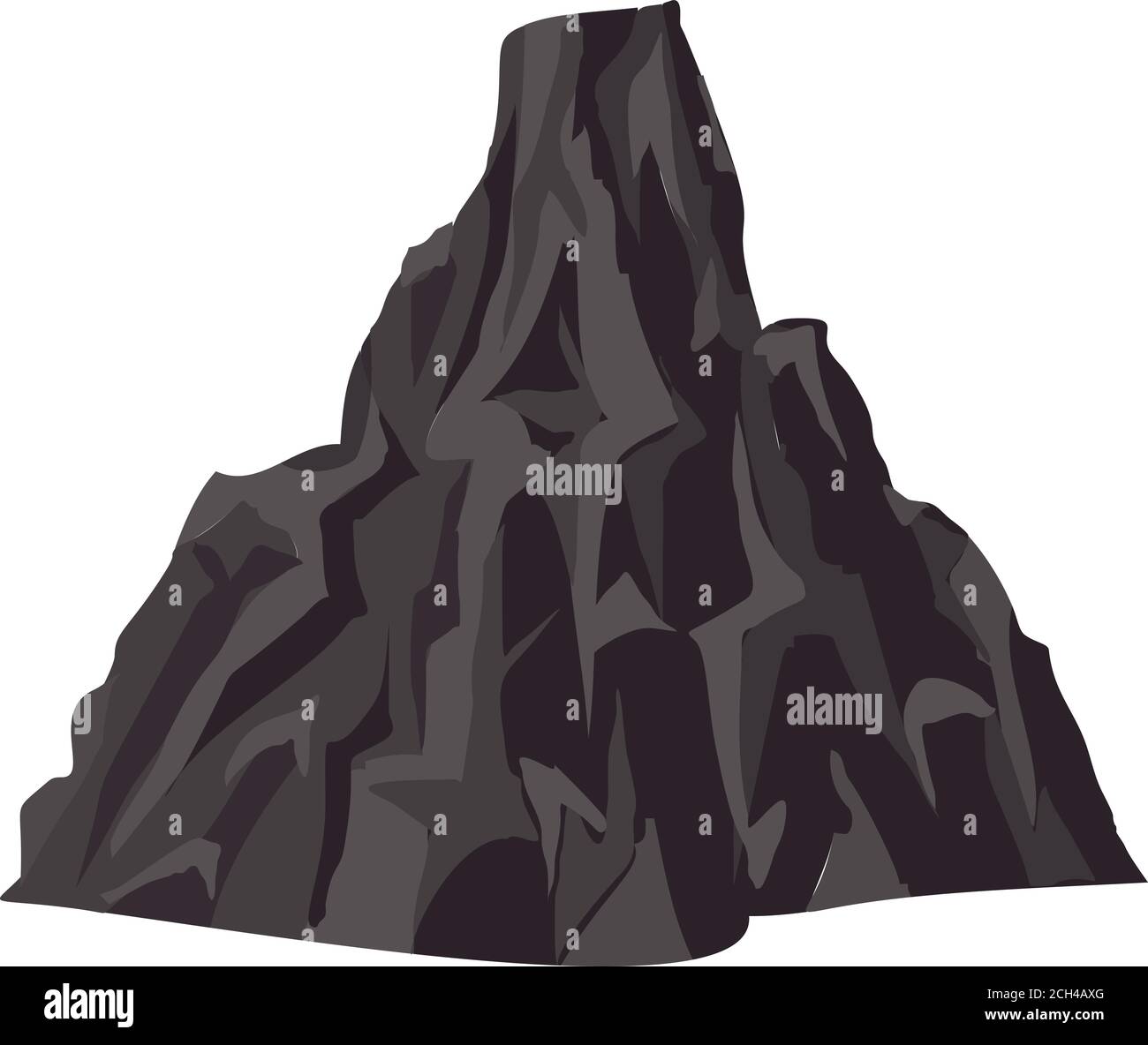 Rock volcano icon. Cartoon of rock volcano vector icon for web design ...