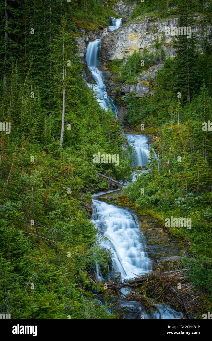 Glacier Waterfalls, Banff National Park, Alberta, Canada Stock Photo ...