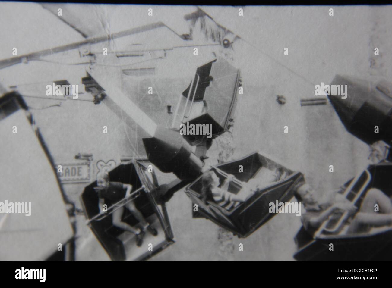 Fine 70s vintage black and white photography of a ferris wheel carnival ...