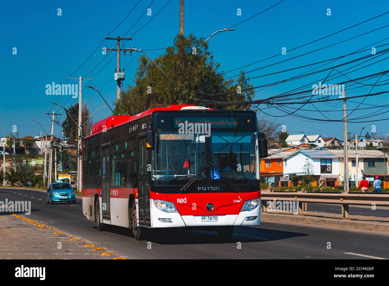 Santiago, Chile - September 2020: A Transantiago / Red Movilidad bus in ...