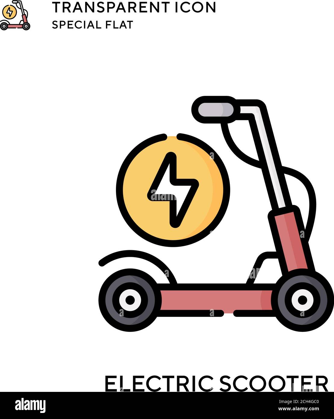 Electric scooter vector icon. Flat style illustration. EPS 10 vector ...