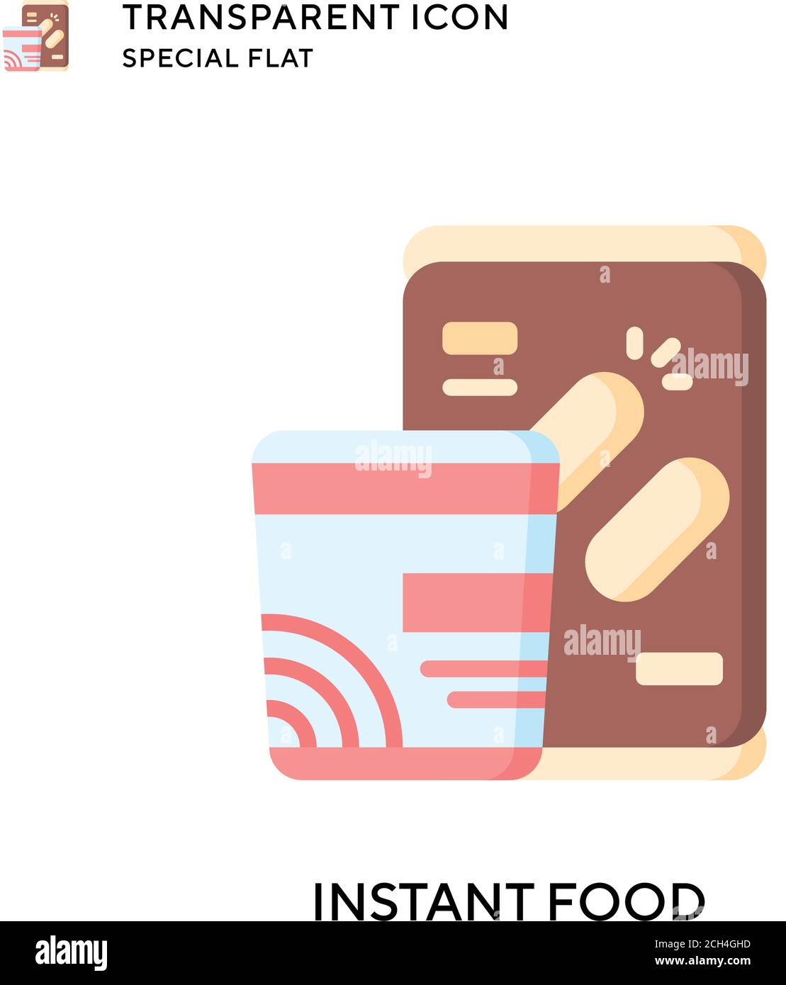 Instant food vector icon. Flat style illustration. EPS 10 vector Stock ...