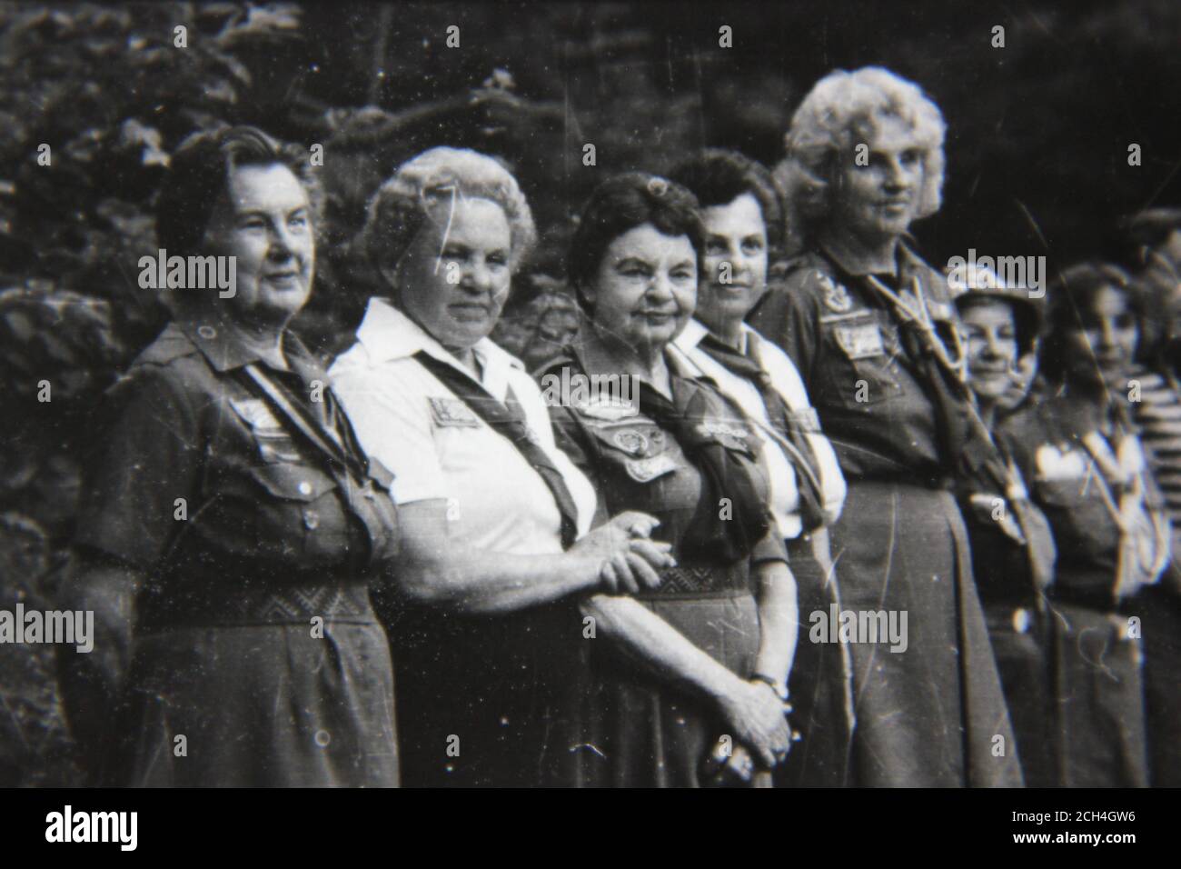 Fine 70s vintage black and white photography of older scouts dressed in ...