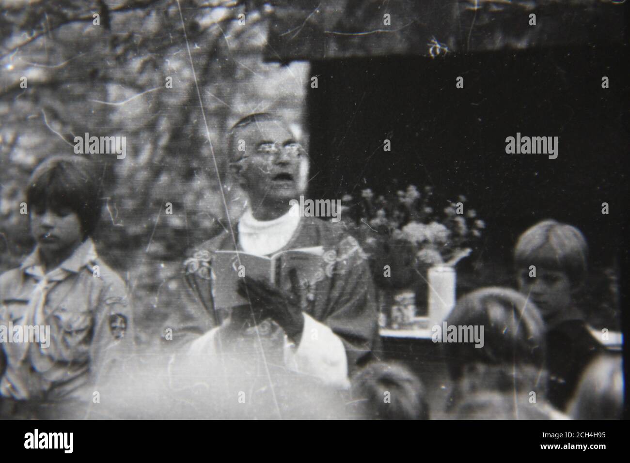 Fine 70s vintage black and white photography of a scout priest ...