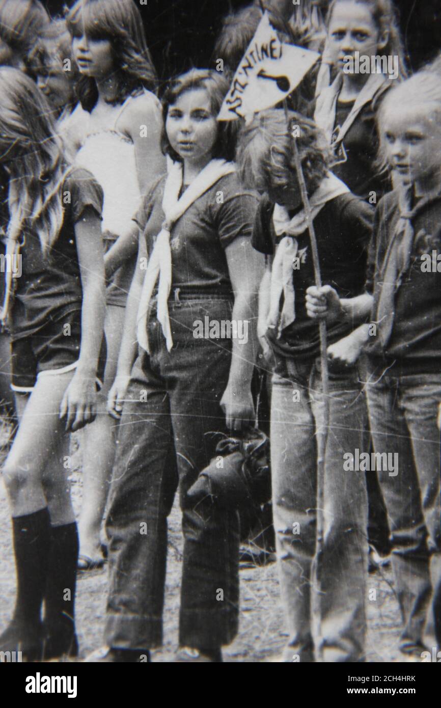 Fine 70s vintage black and white photography of girl scouts camping at ...