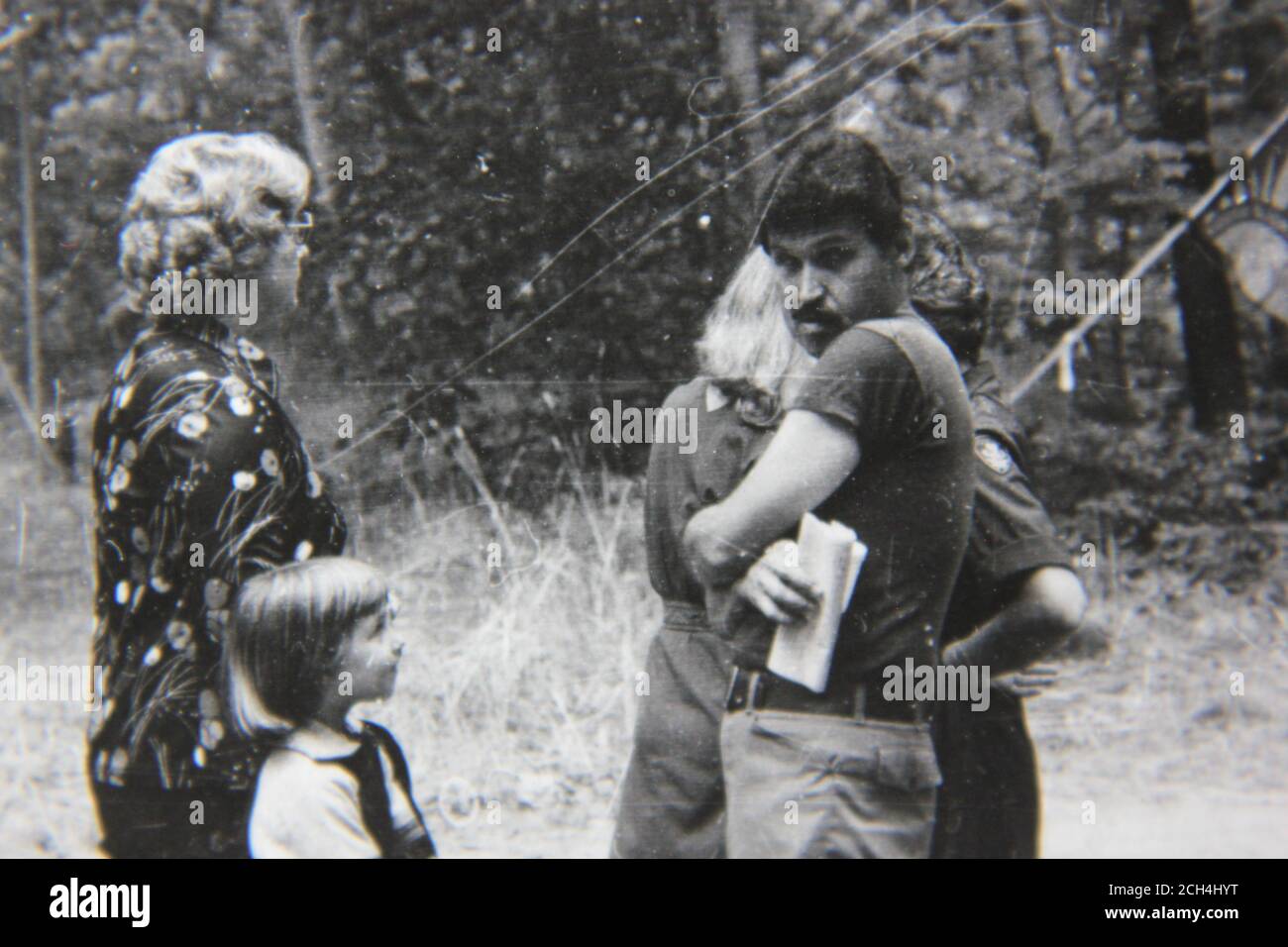 Fine 70s vintage black and white photography of an older scout ...