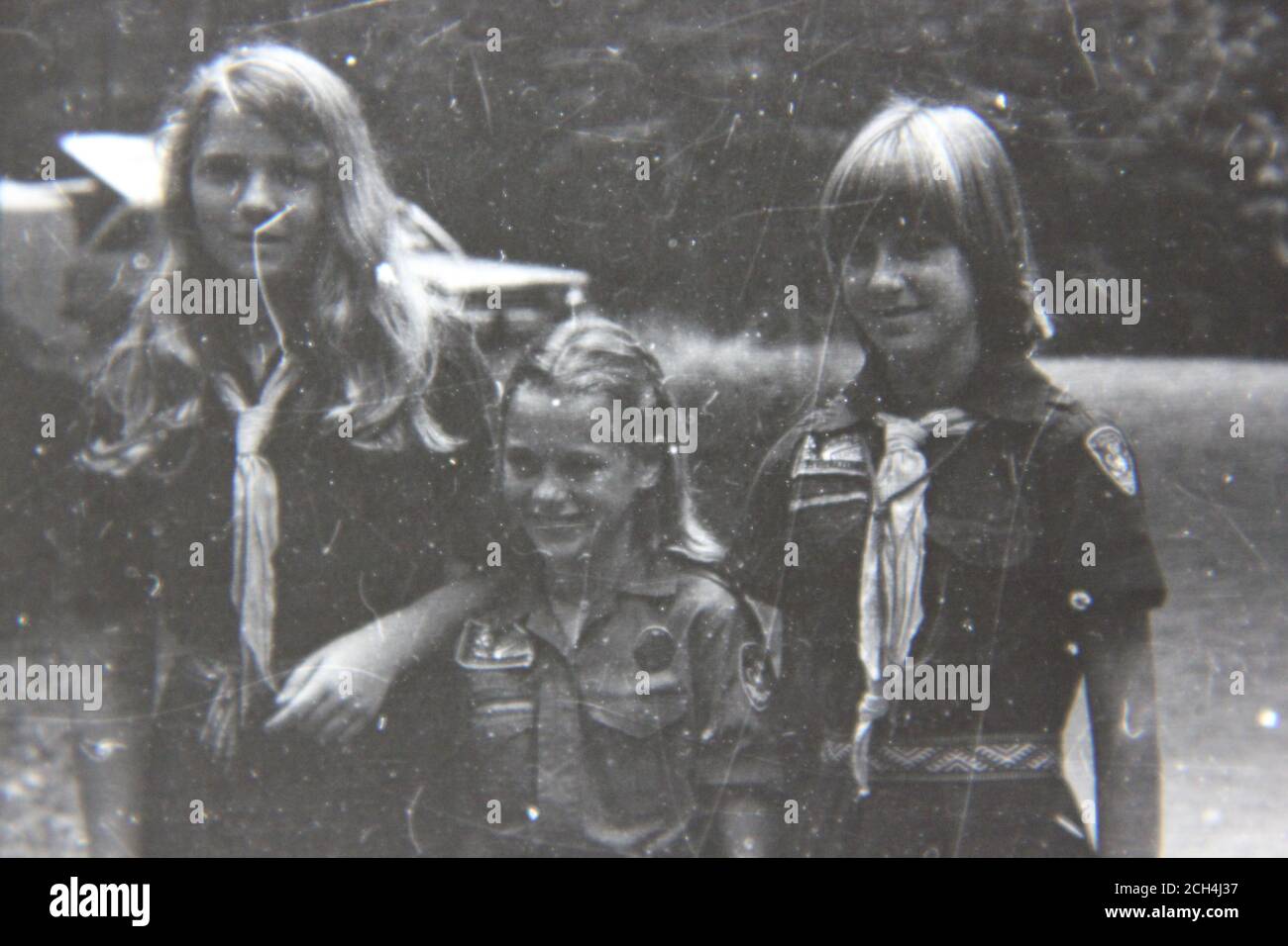 Fine 70s vintage black and white photography of girl scouts camping at ...