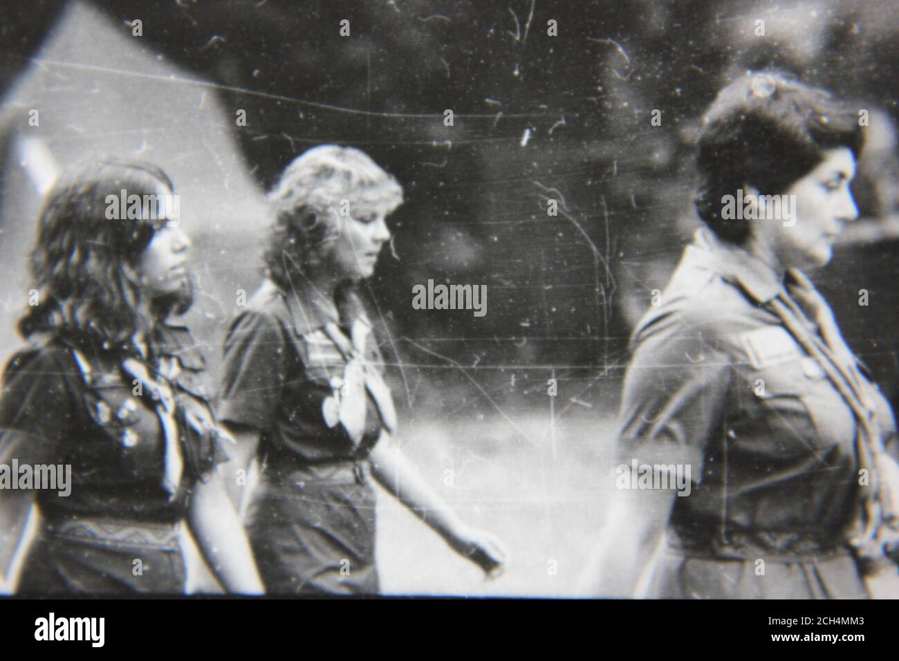 Fine 70s vintage black and white photography of girl scouts camping at ...