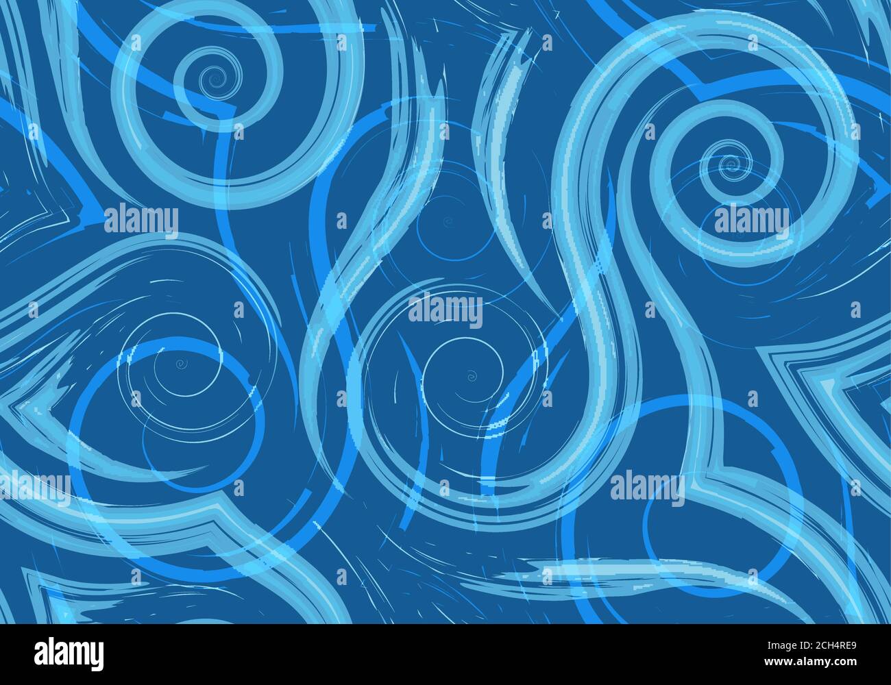 Stock Seamless vector pattern of turquoise flowing lines and spirals on ...