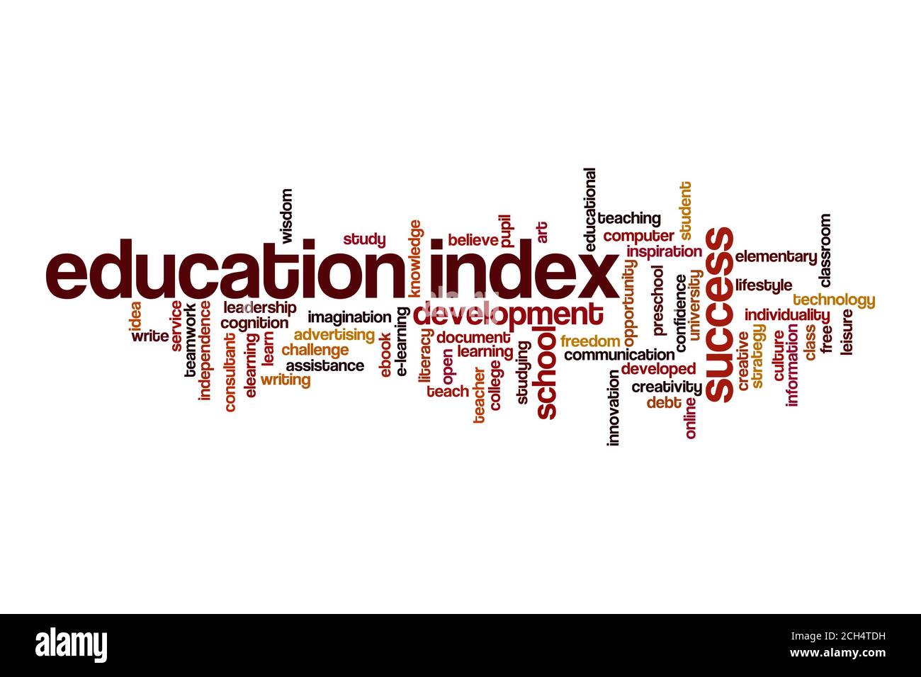Education index cloud concept on white background Stock Photo - Alamy
