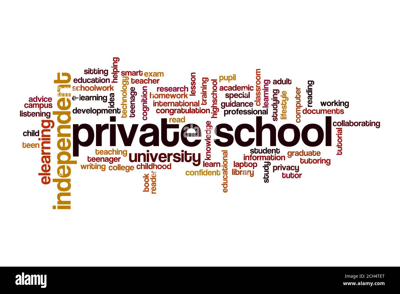 Private school cloud concept on white background Stock Photo - Alamy