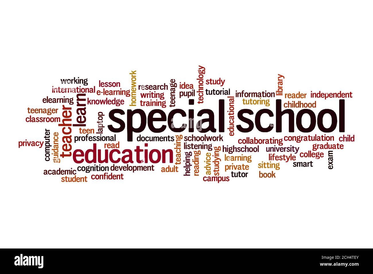 Special school cloud concept on white background Stock Photo - Alamy