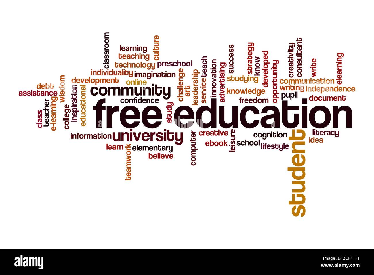 Free education cloud concept on white background Stock Photo - Alamy