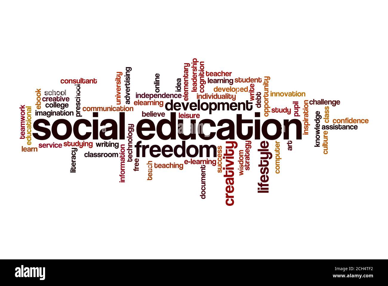 Social education cloud concept on white background Stock Photo - Alamy