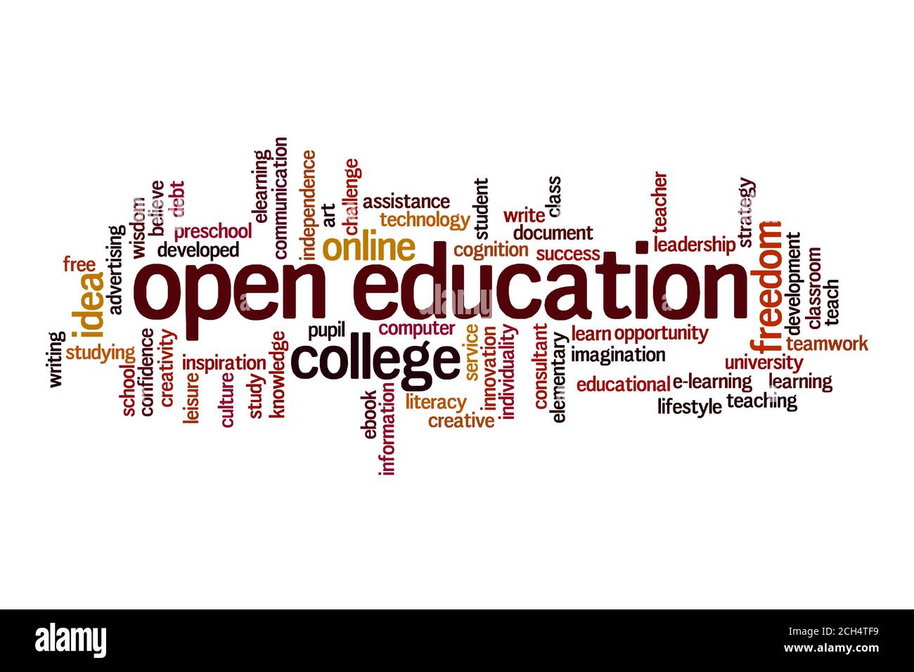 Open education cloud concept on white background Stock Photo - Alamy